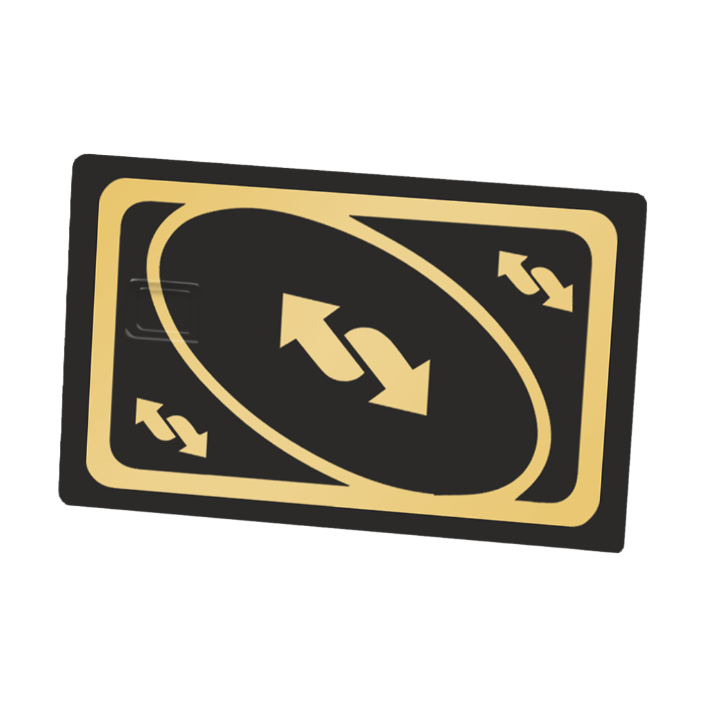Reverse Uno Card Hard Card